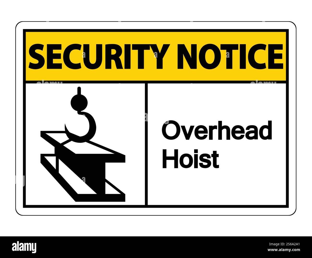 Security notice Overhead Hoist Symbol Sign On White Background,Vector ...