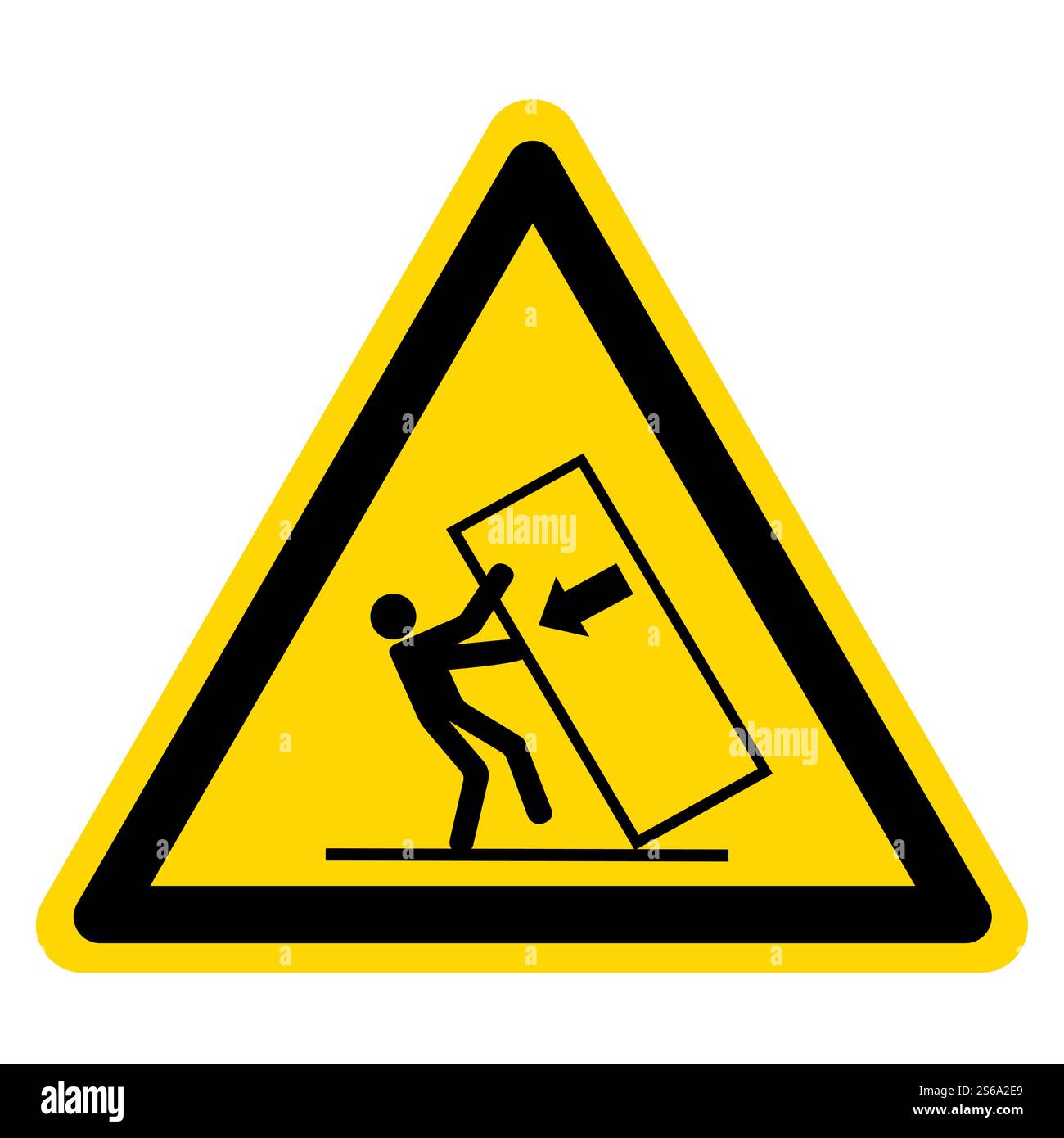 Body Crush Tip over Hazard Symbol Sign Isolate On White Background ...