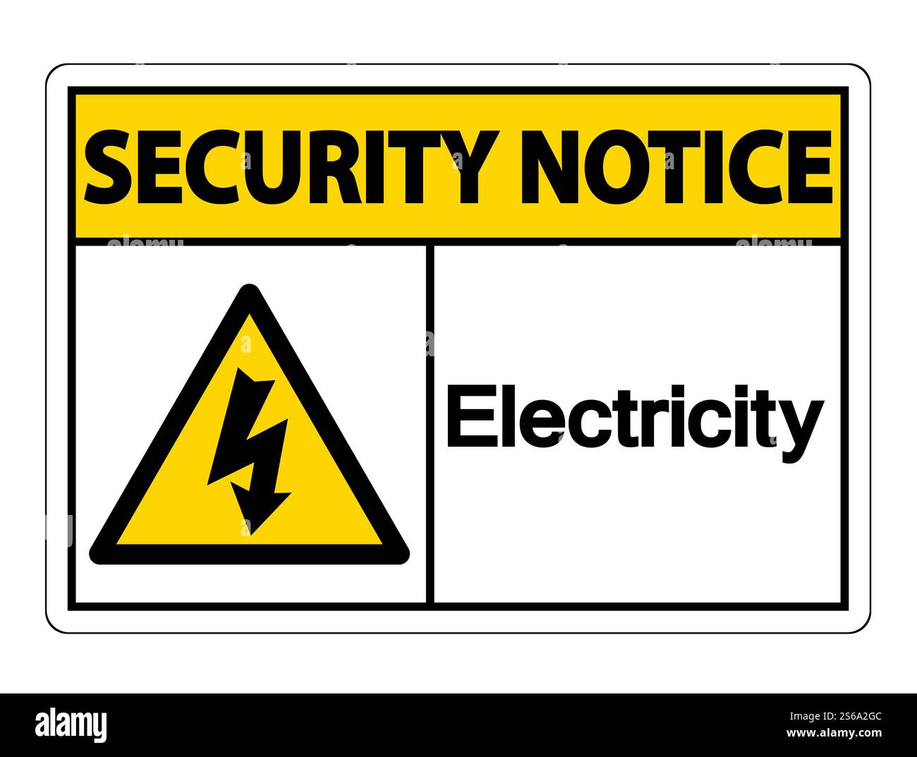 Security Notice Electricity Symbol Sign on white background,Vector ...