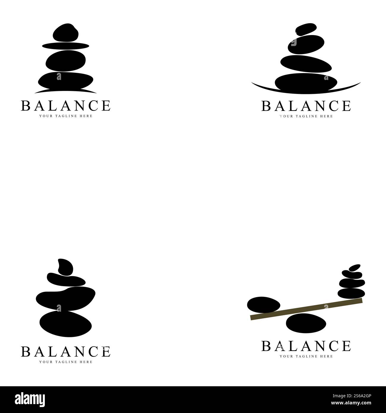 Stone pyramid balanced stones Stock Vector Images - Alamy