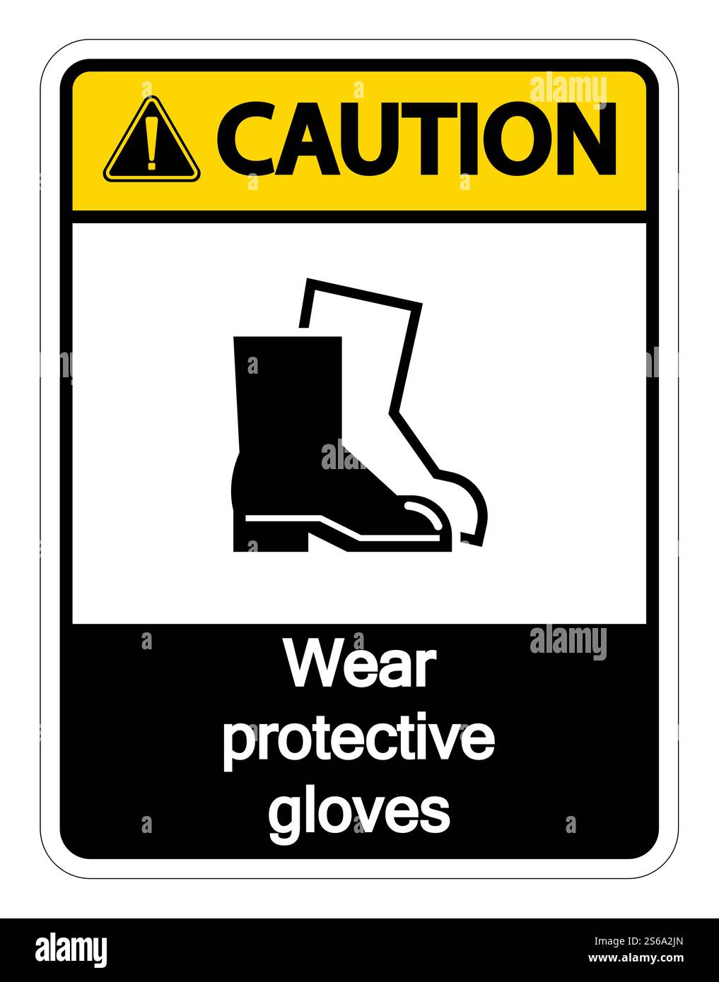 Caution Wear protective footwear sign on transparent background,vector ...