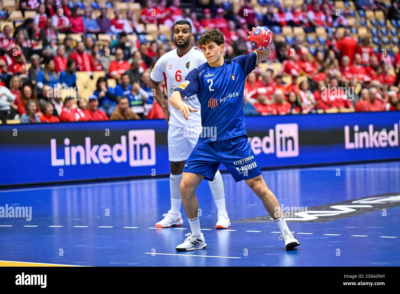 Herning, Denmark. 16th Jan, 2025. Leo Prantner of Italy Nationalteam during IHF Men's - Handball ...