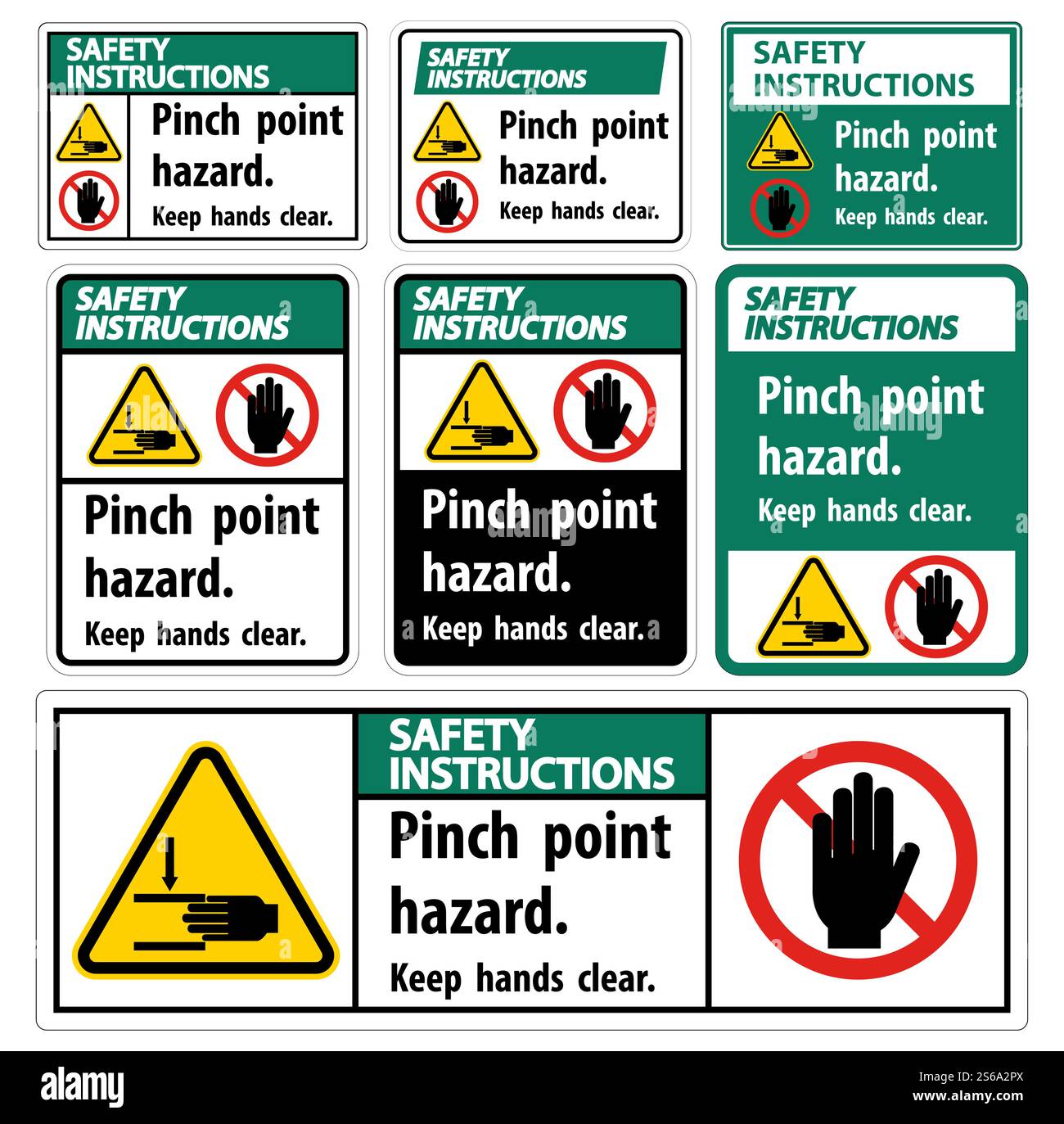 Safety Instructions Pinch Point Hazard,Keep Hands Clear Symbol Sign ...