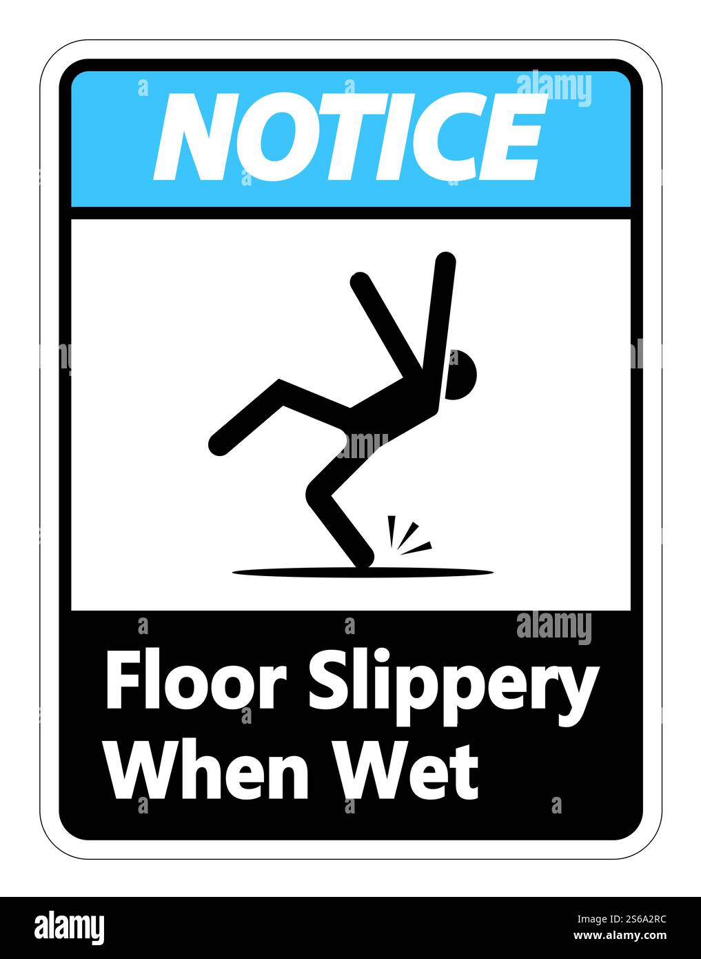 Notice Slippery When Wet Sign on white background,vector illustration ...