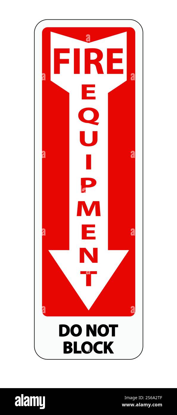 Fire Extinguisher Do Not Block sign on white background Stock Vector ...
