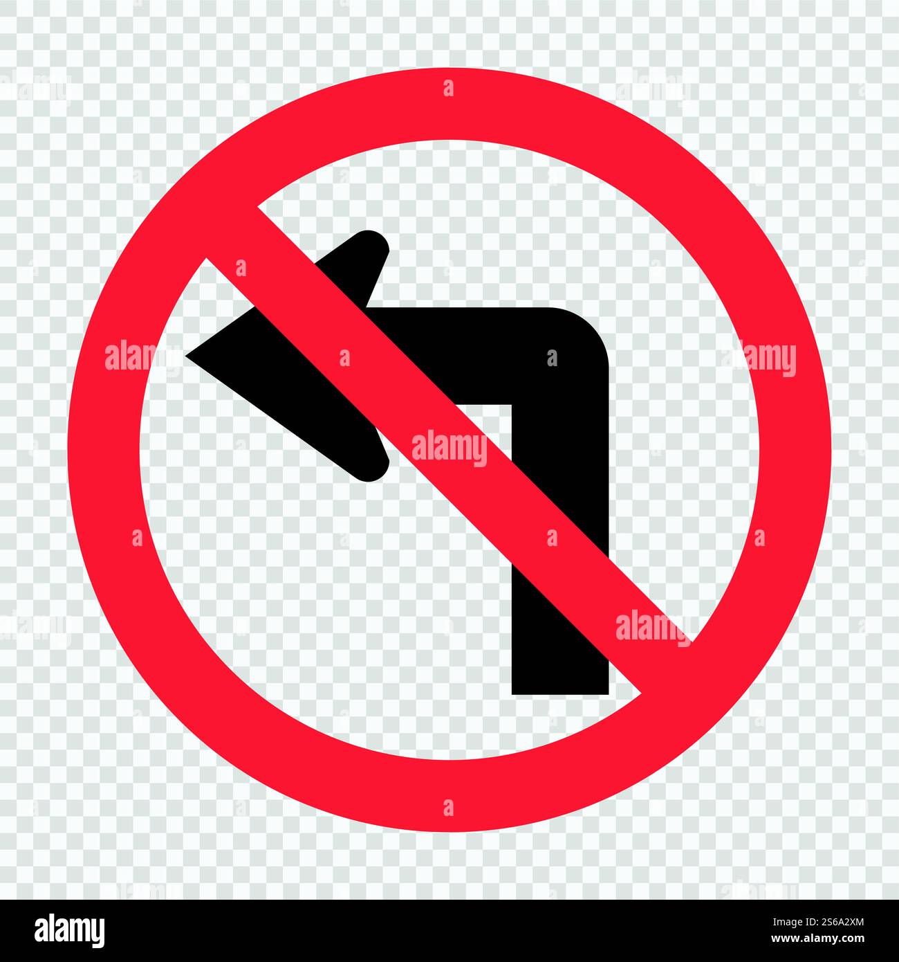 Do not turn left traffic sign on transparent background,vector ...