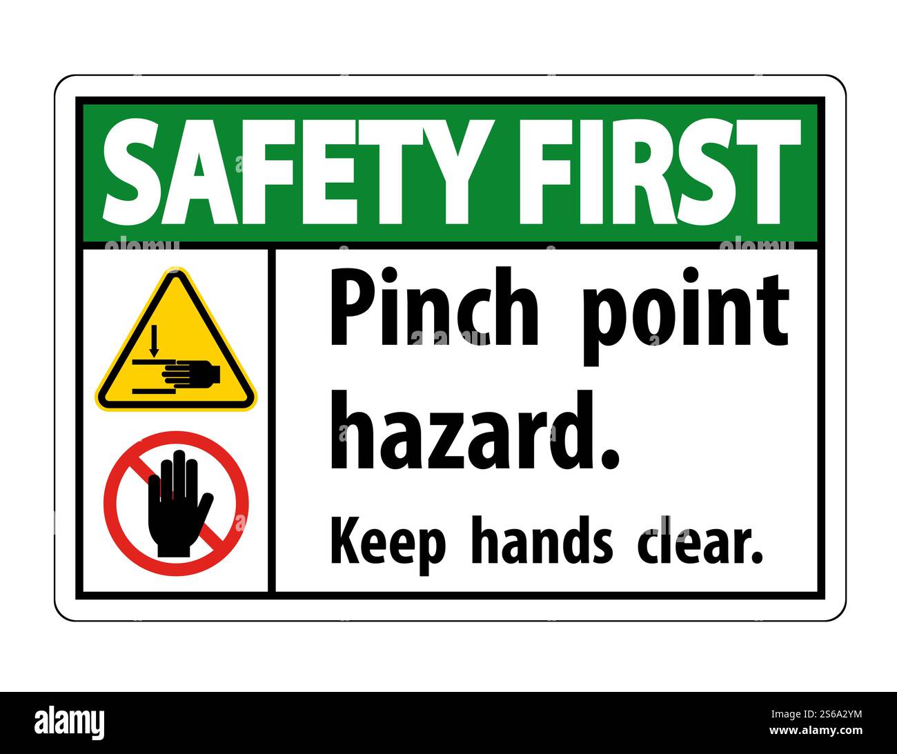 Safety First Pinch Point Hazard,Keep Hands Clear Symbol Sign Isolate on ...