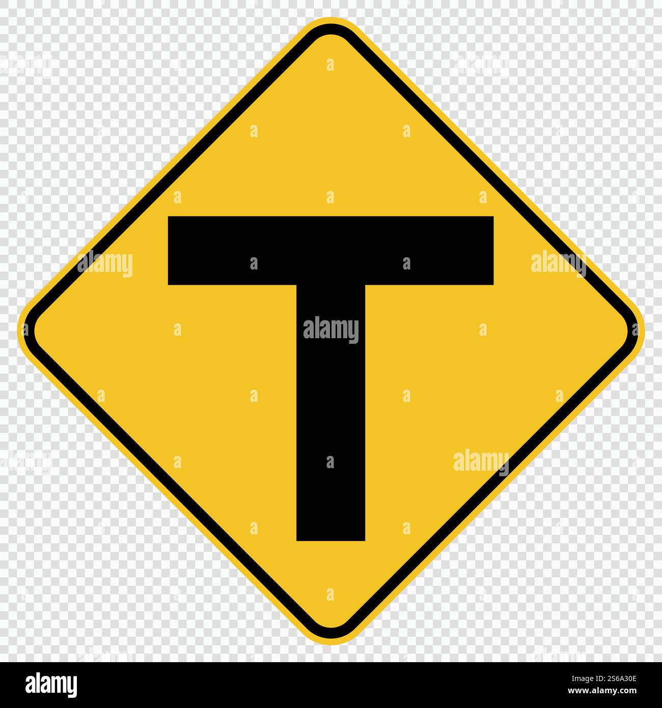 T-Junction Traffic Road Sign on transparent background,vector ...