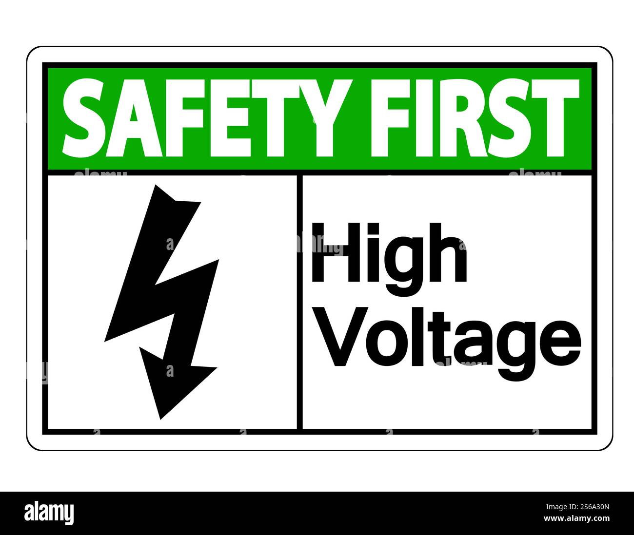 Safety first high voltage sign Isolate On White Background,Vector ...