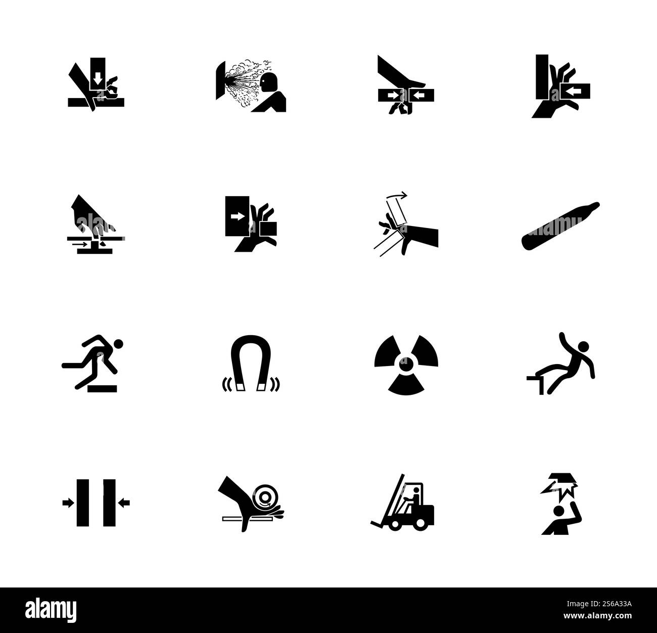 Warning signs,industrial hazards icon labels Sign Isolated on White ...