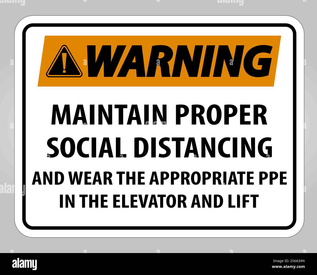 Warning Maintain Proper Social Distancing Sign Isolate On White ...