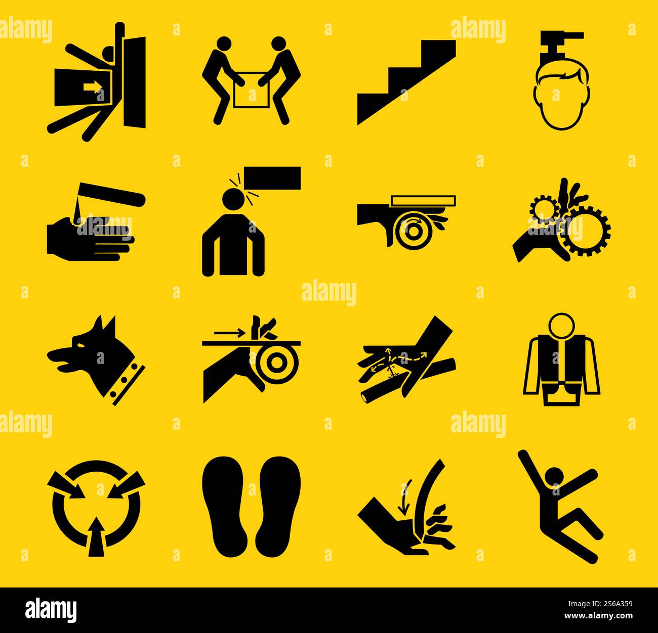 Warning signs,industrial hazards icon labels Sign Isolated on White ...