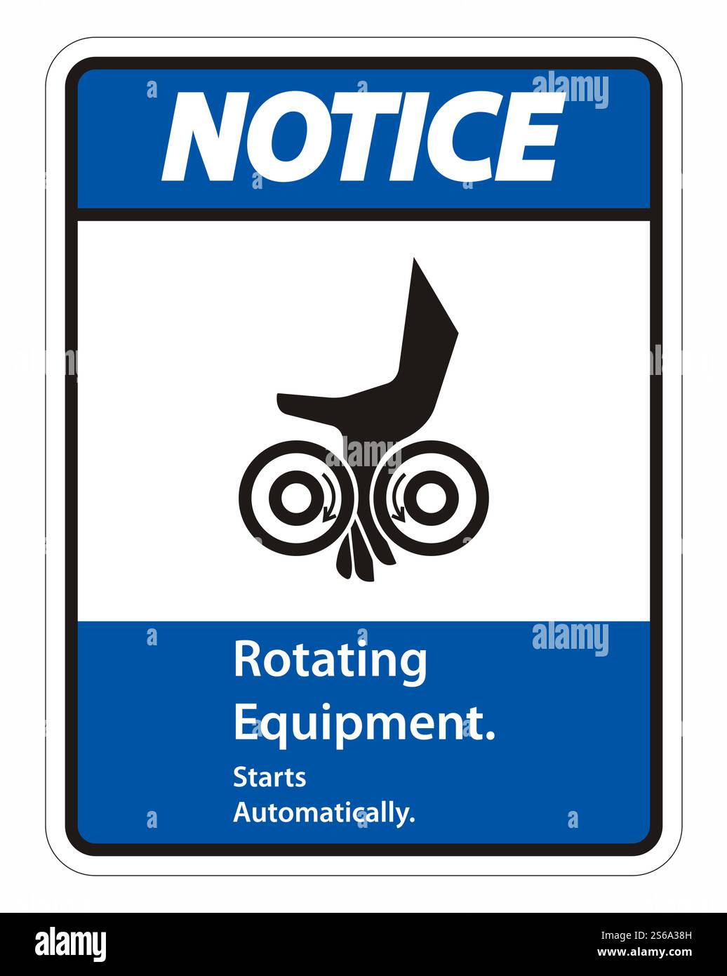Rotating Equipment.Starts Automatically Symbol Sign Isolate on White ...