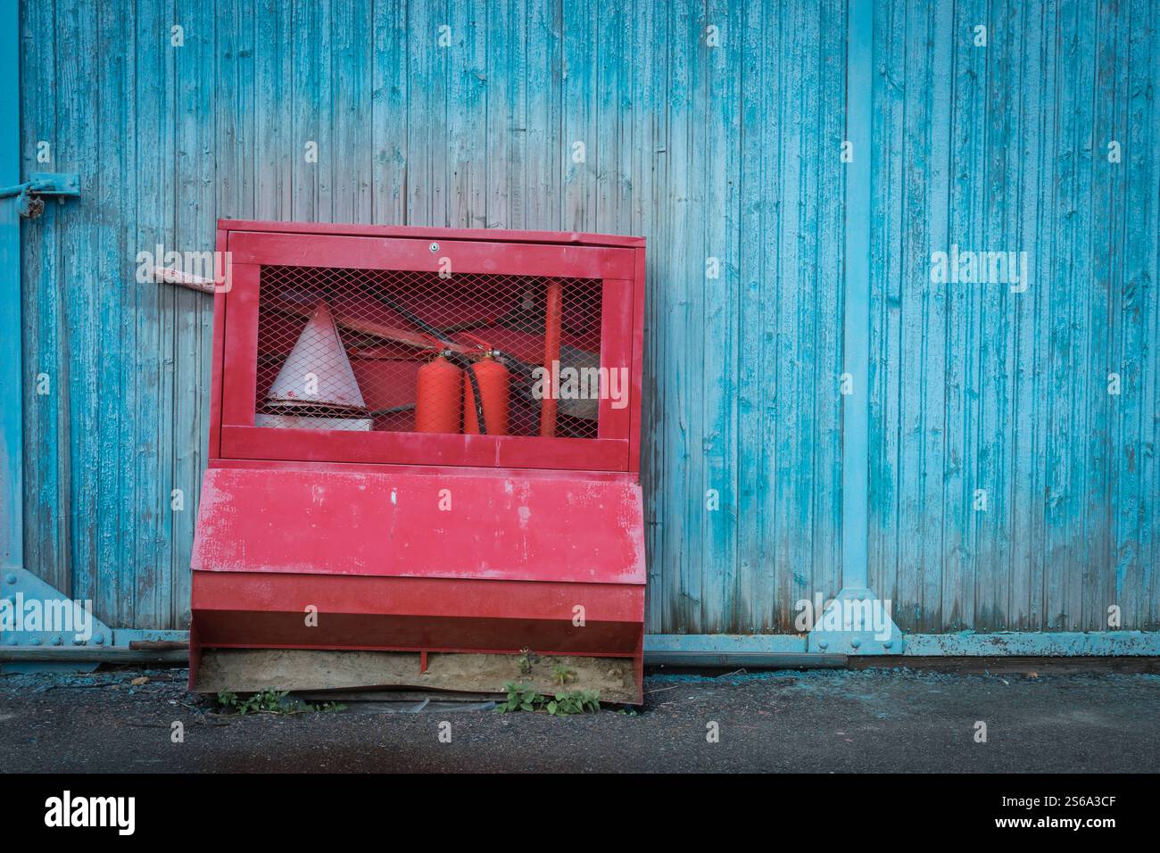 old fire fighter equipment on an airfield Stock Photo - Alamy