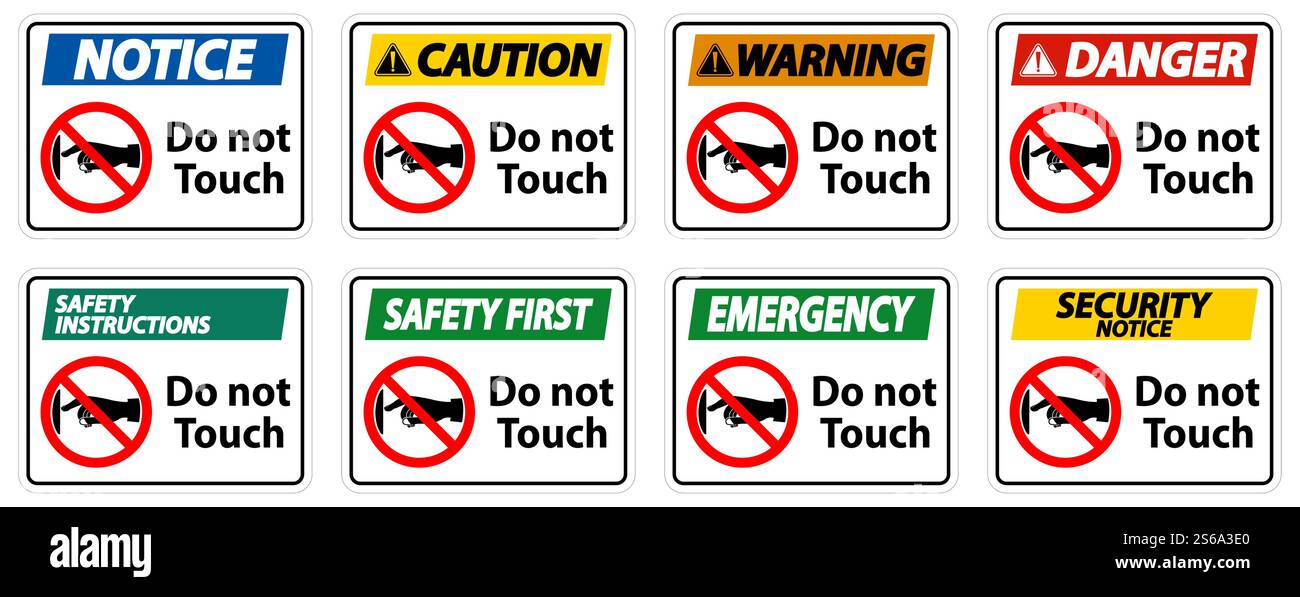 do not touch sign label on transparent background Stock Vector Image ...