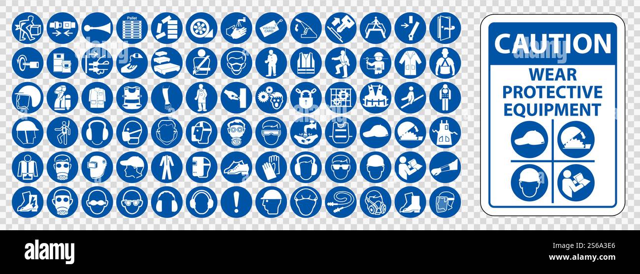 Symbol Safety Sign,Personal Protective Equipment (PPE) Isolate on ...