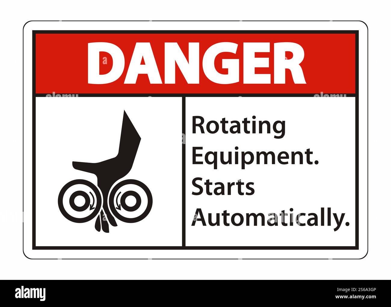 Rotating Equipment.Starts Automatically Symbol Sign Isolate on White ...