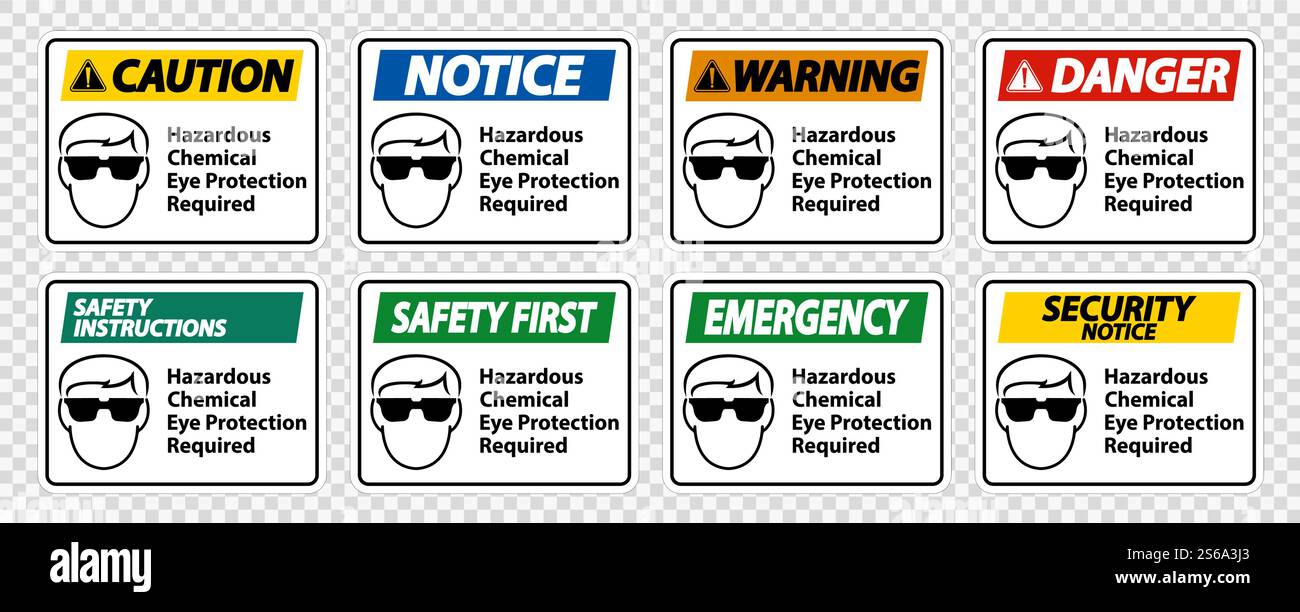 Hazardous Chemical Eye Protection Required Symbol Sign Isolate on ...