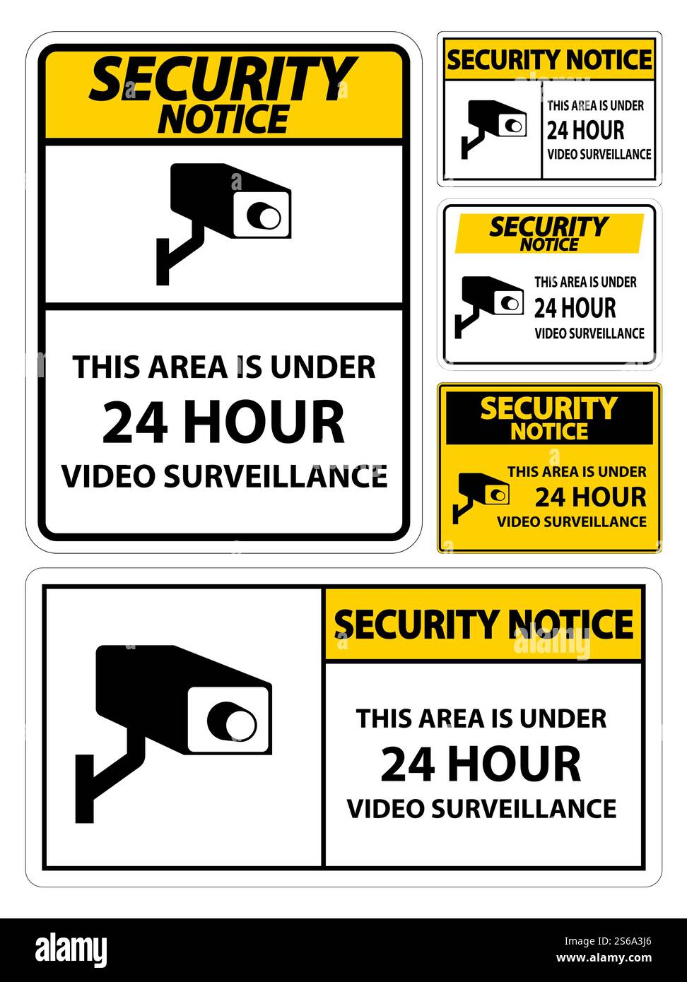 Security Notice this Area Is Under 24 hour Video Surveillance Symbol ...