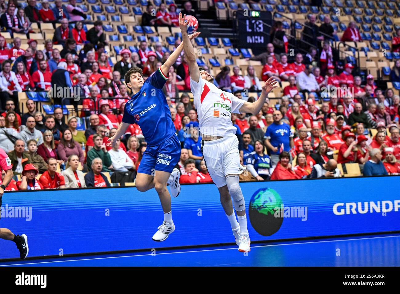 Herning, Denmark. 16th Jan, 2025. Leo Prantner of Italy Nationalteam during IHF Men's - Handball ...
