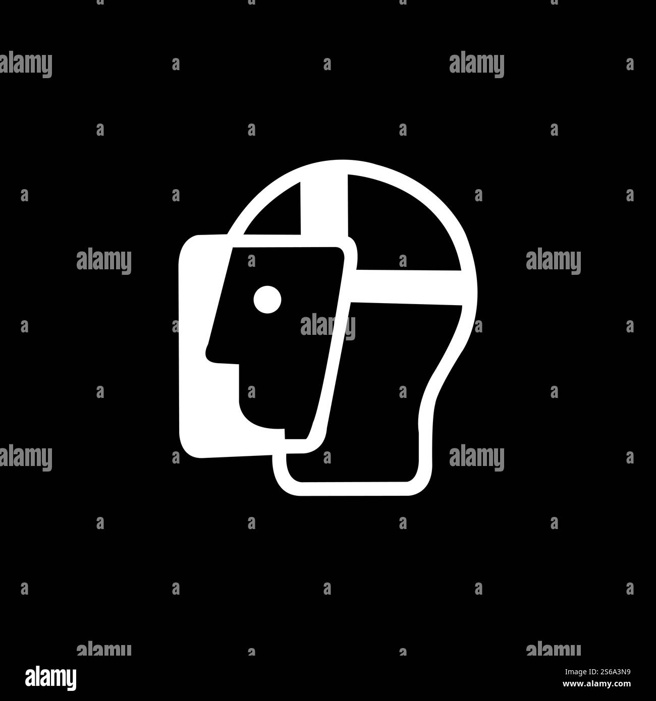 Symbol Face Shield Must Be Worn Sign on black background,vector ...