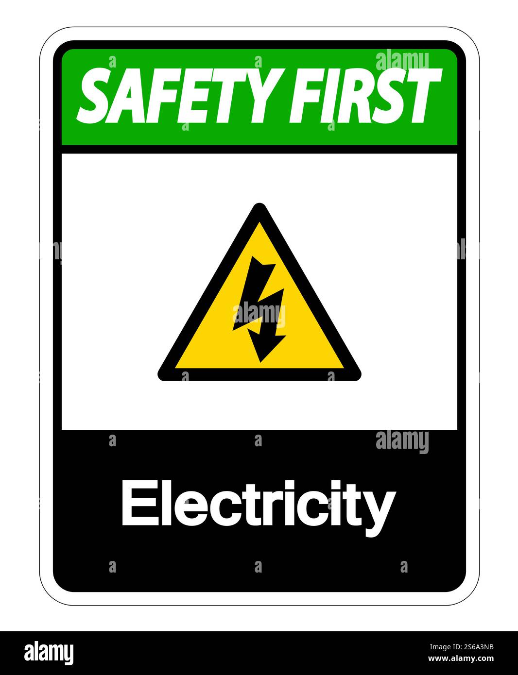 Safety first Electricity Symbol Sign Isolate On White Background,Vector ...