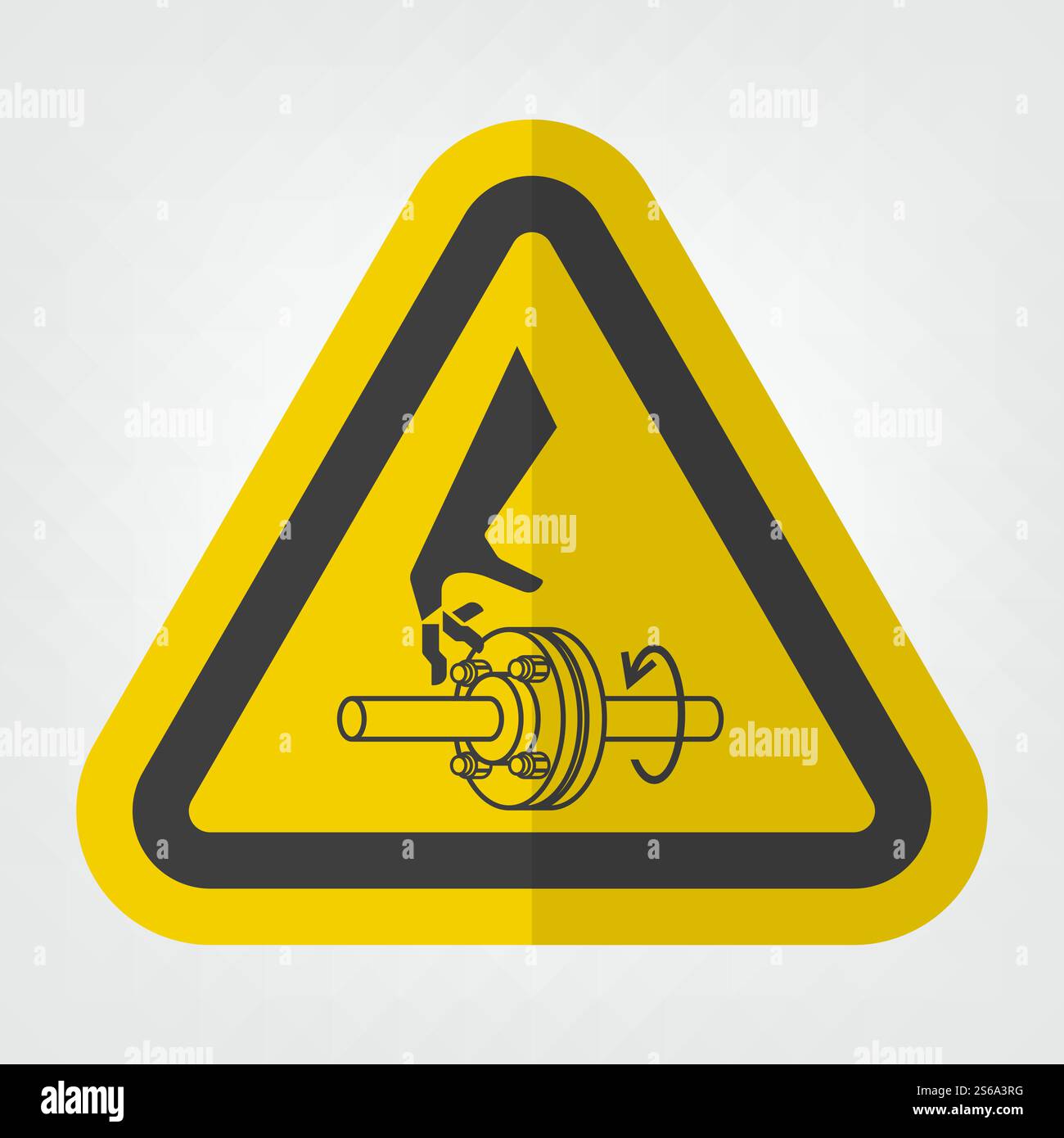 Cutting of Fingers Rotating Shaft Symbol Sign Isolate On White ...