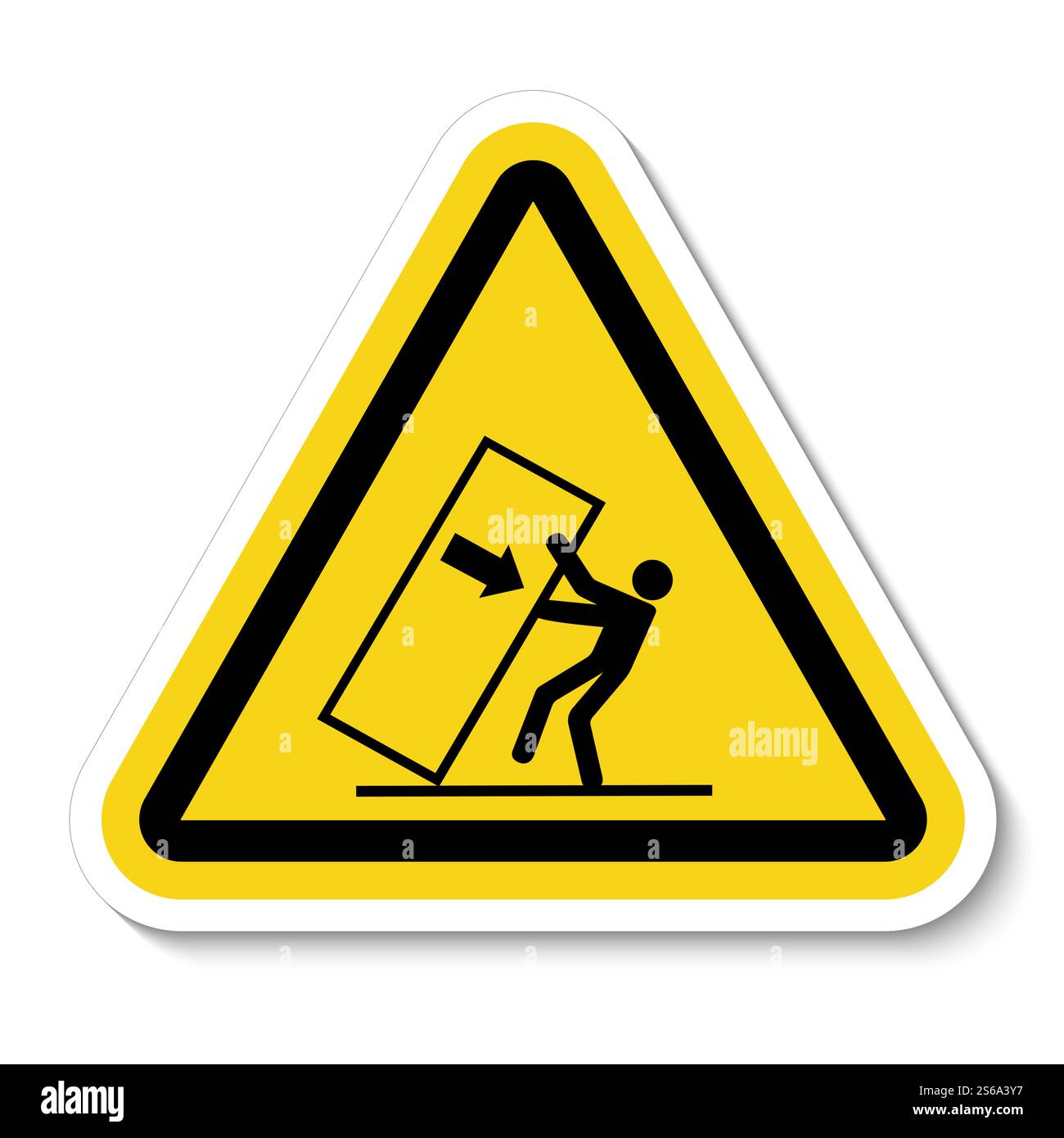 Body Crush Tip over Hazard Symbol Sign Isolate on White Background ...