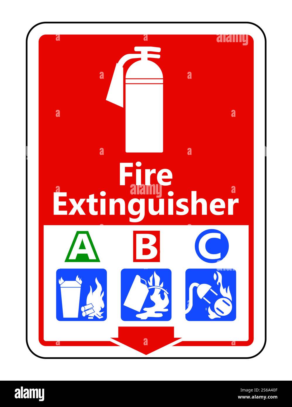 Symbol Fire Extinguisher A B C Sign on white background,Vector ...