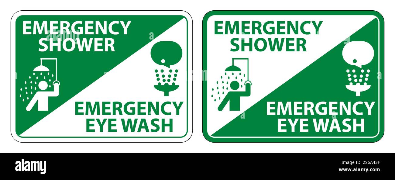 Emergency Shower,Eye Wash Symbol Sign Isolate On White Background ...