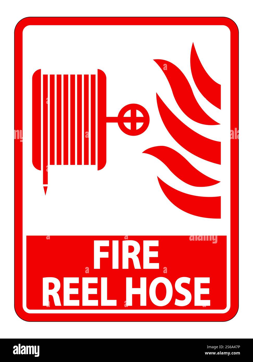 Fire Reel Hose Sign on white background,Vector Illustration Stock ...