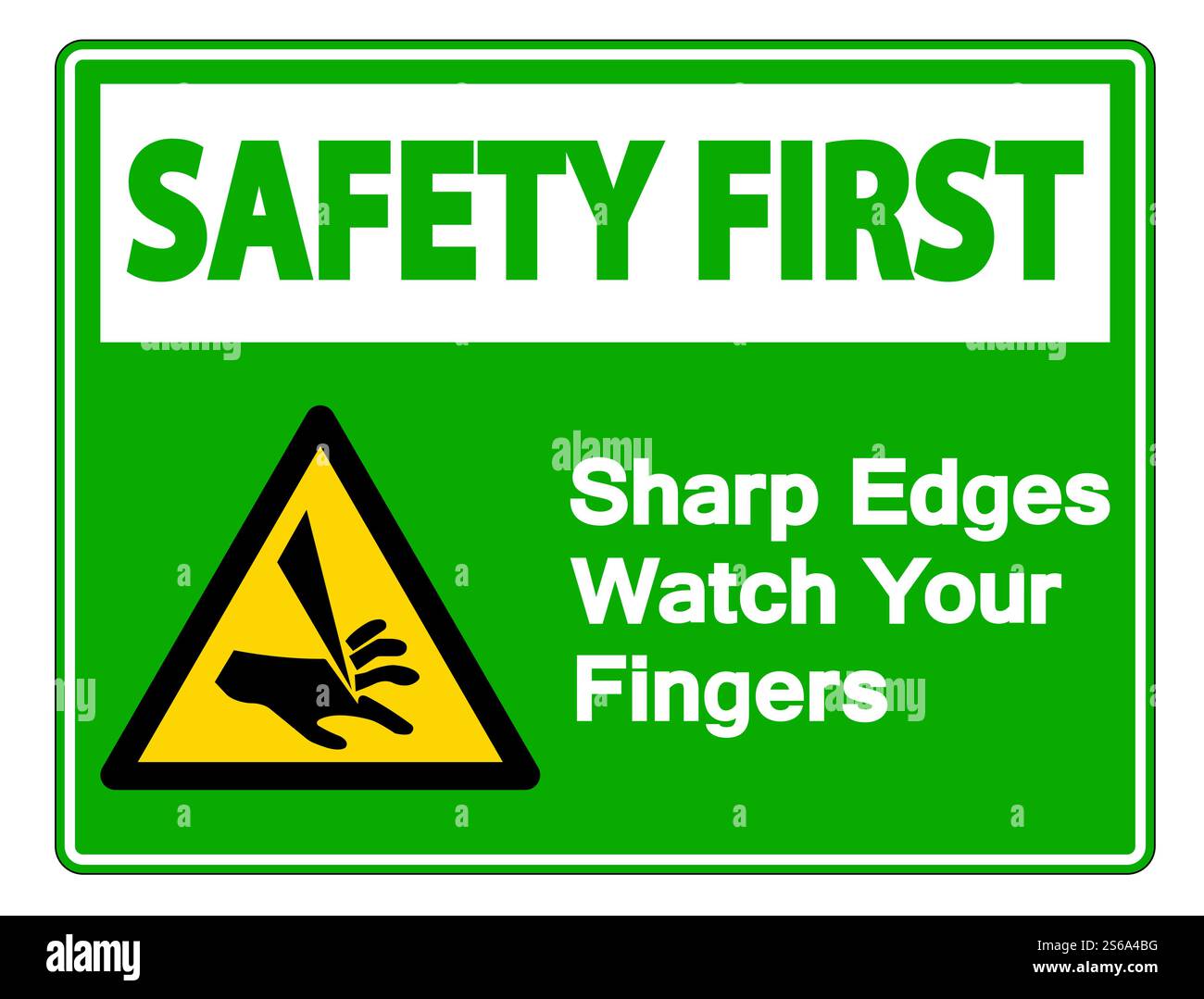 Safety first Sharp Edges Watch Your Fingers Symbol Sign Isolate On ...
