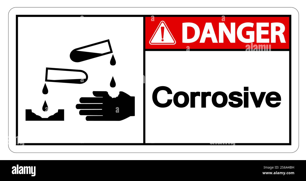 Danger Corrosive Symbol Sign Isolate On White Background,Vector ...