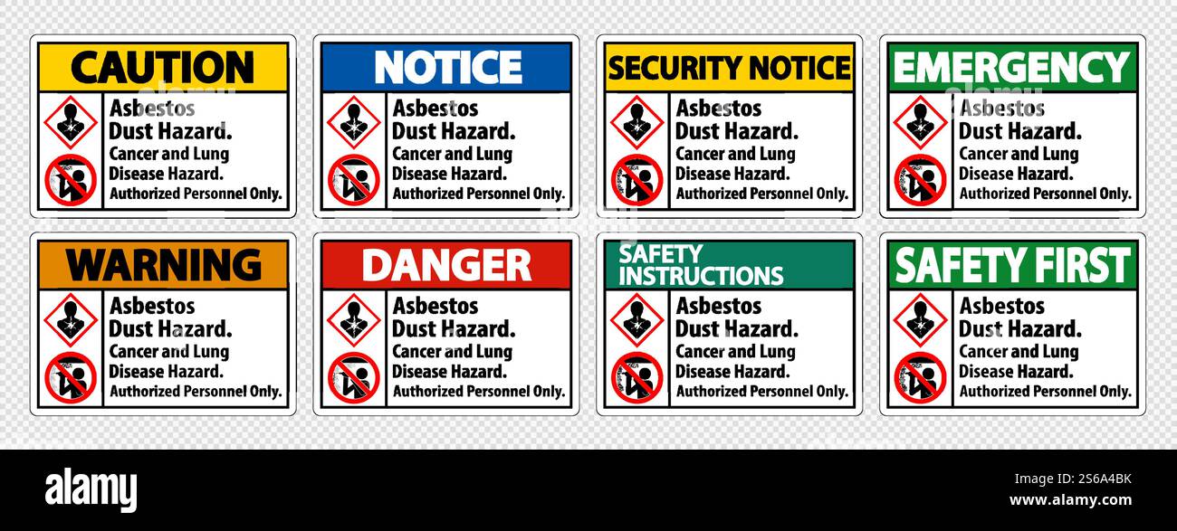 Safety Label,Asbestos Dust Hazard, Cancer And Lung Disease Hazard ...