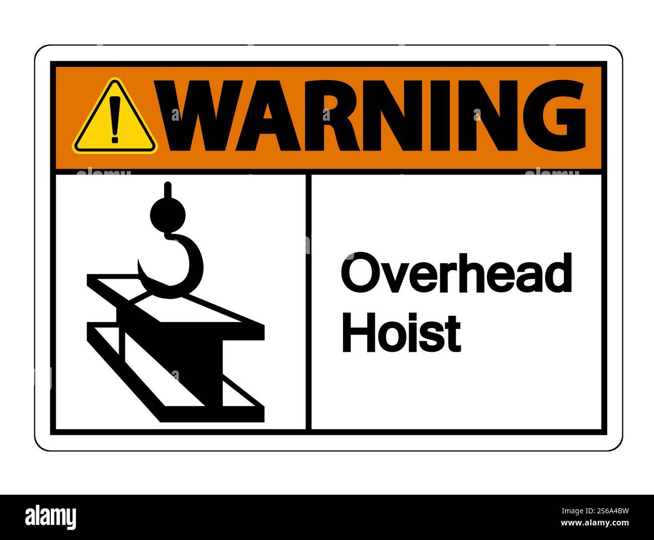 Warning Overhead Hoist Symbol Sign Isolate On White Background,Vector ...