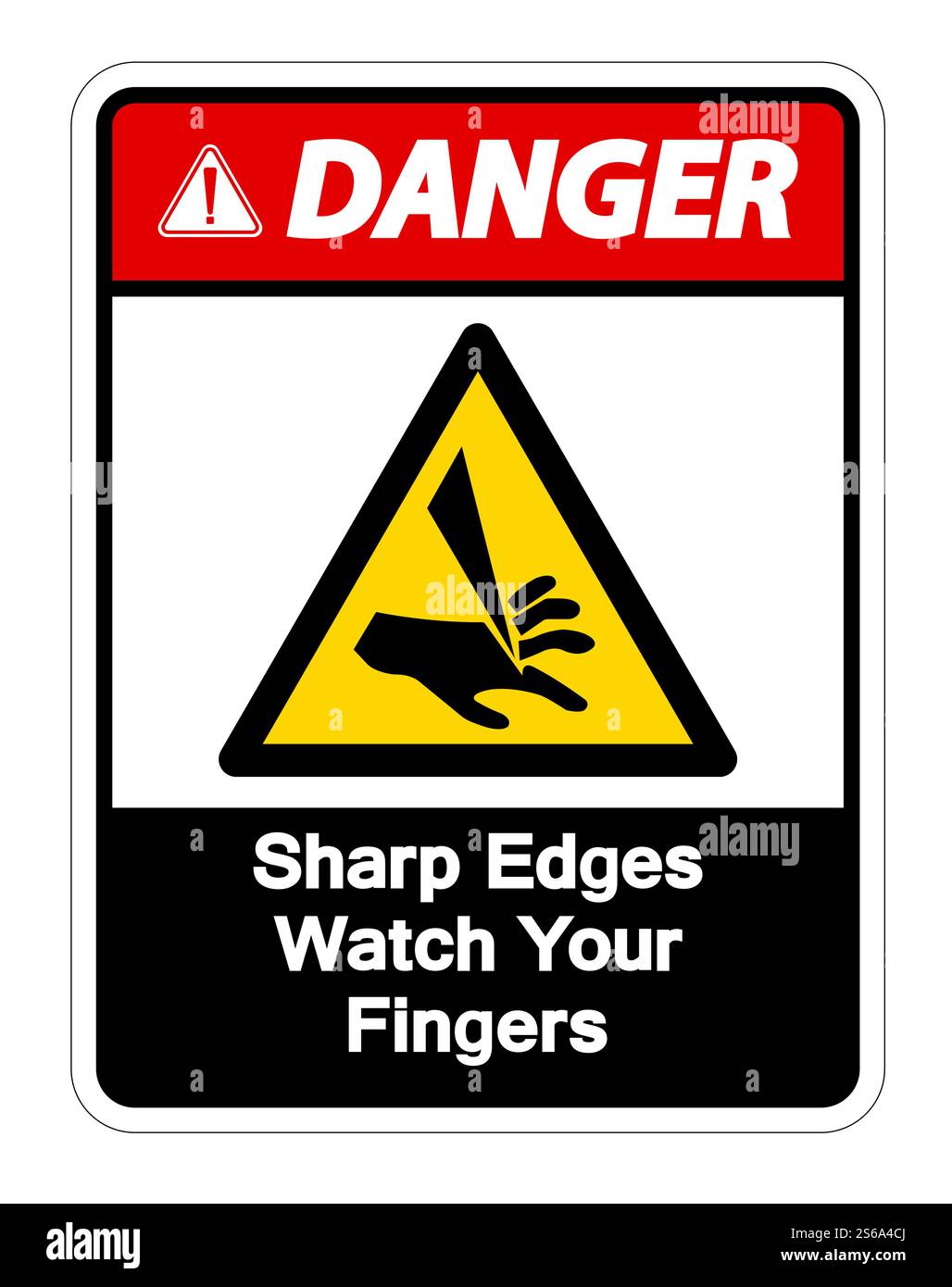 Danger Sharp Edges Watch Your Fingers Symbol Isolate On White ...