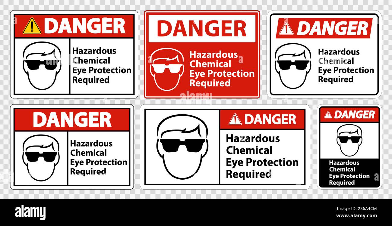 Danger Hazardous Chemical Eye Protection Required Symbol Sign Isolate ...