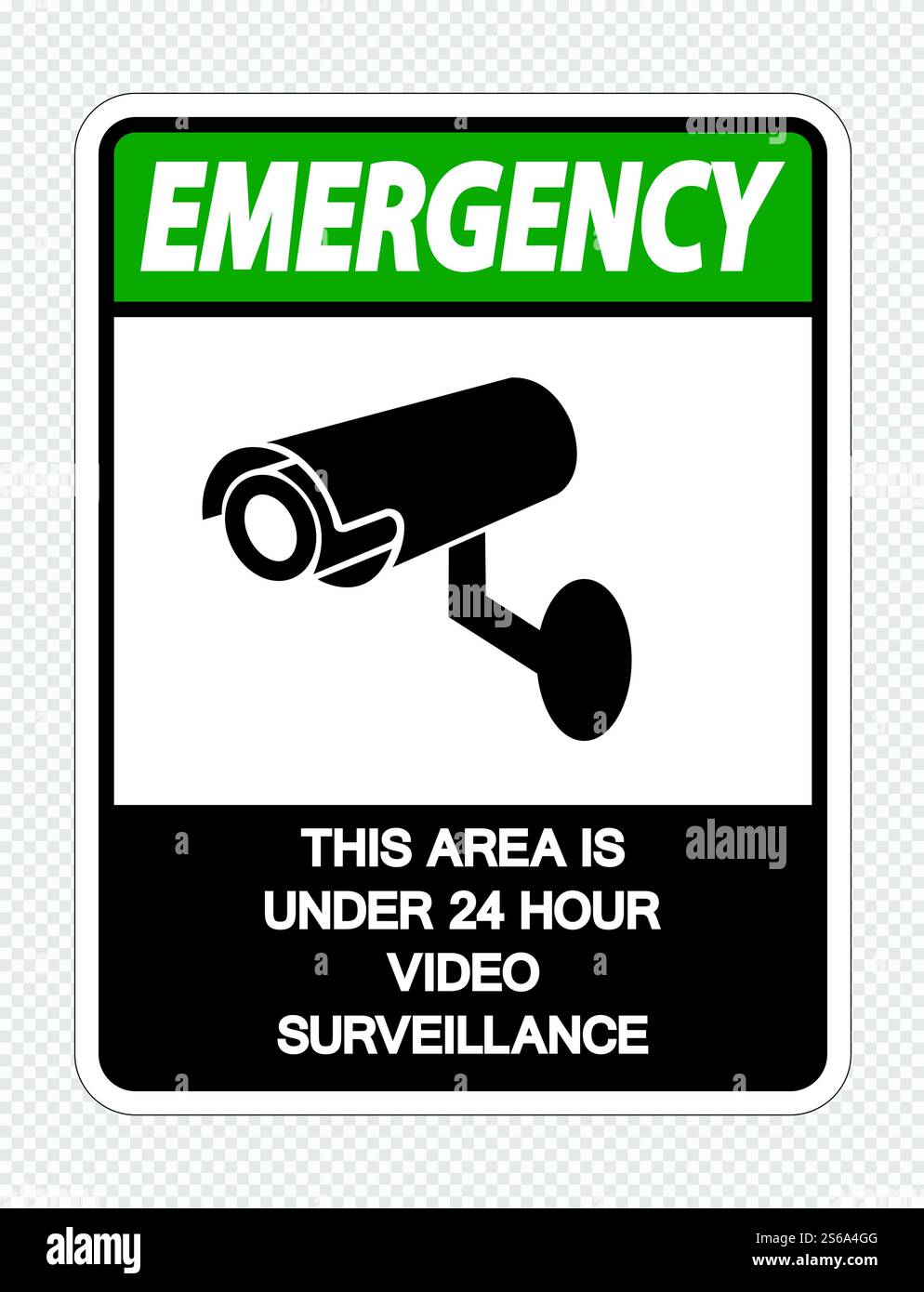 Emergency This Area is Under 24 Hour Video Surveillance Sign on ...