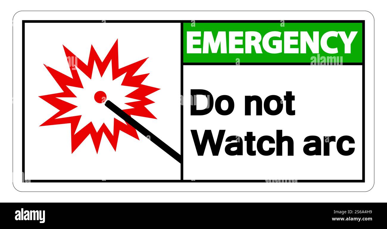Emergency Do Not Watch Arc Symbol Sign Isolate On White Background ...