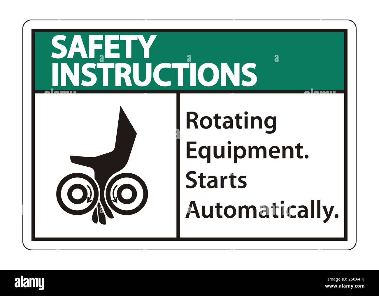 Rotating Equipment.Starts Automatically Symbol Sign Isolate on White ...