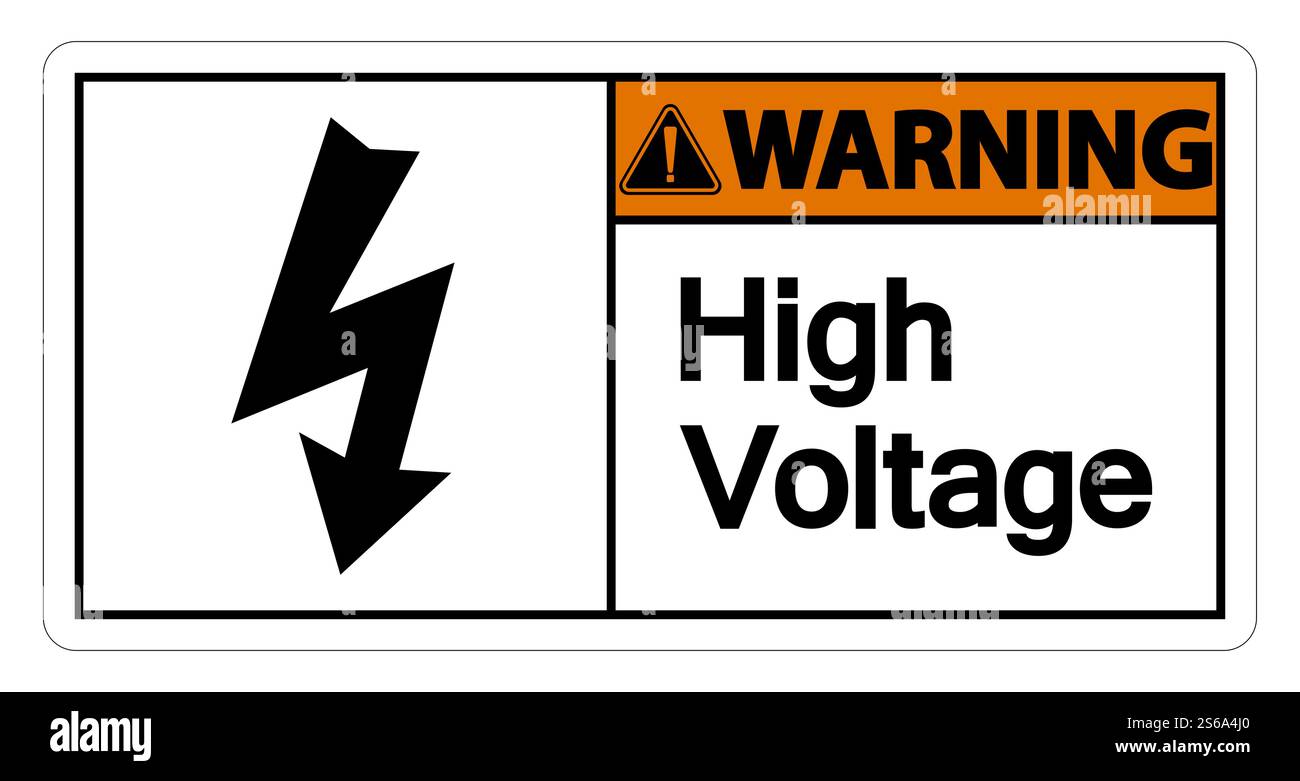 Warning high voltage sign Isolate On White Background,Vector ...