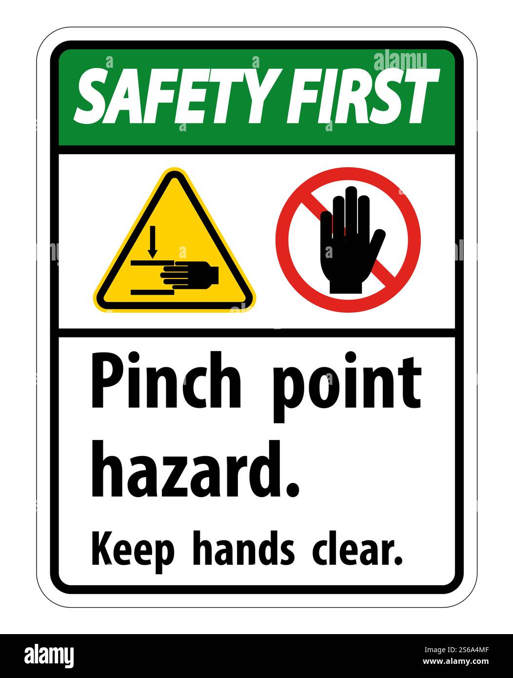 Safety First Pinch Point Hazard,Keep Hands Clear Symbol Sign Isolate on ...