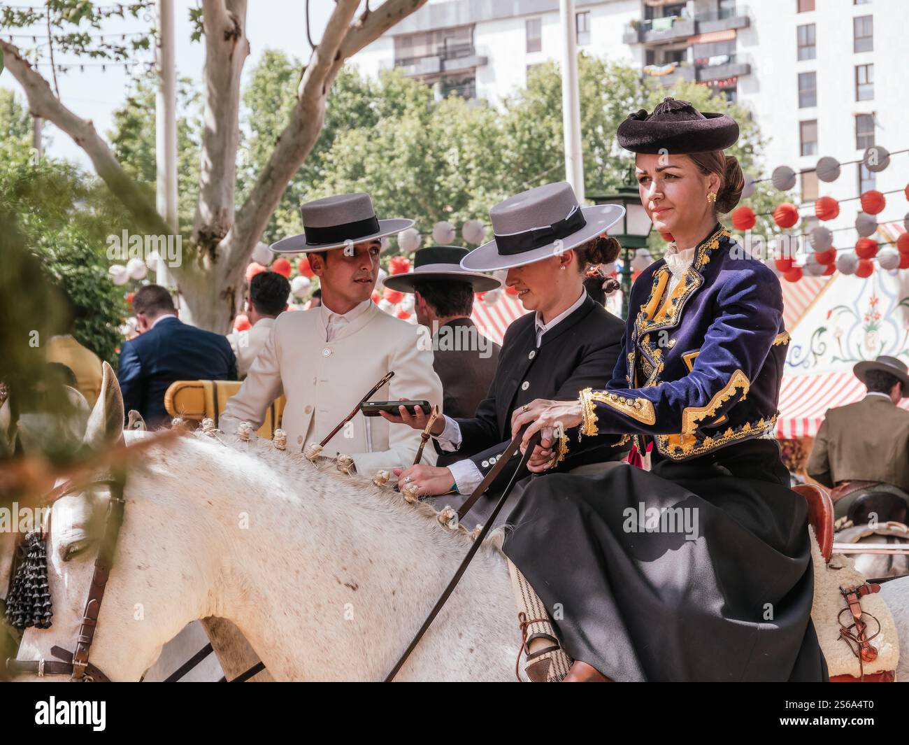 Traditional Spanish Riders at Festive Event Stock Photo - Alamy
