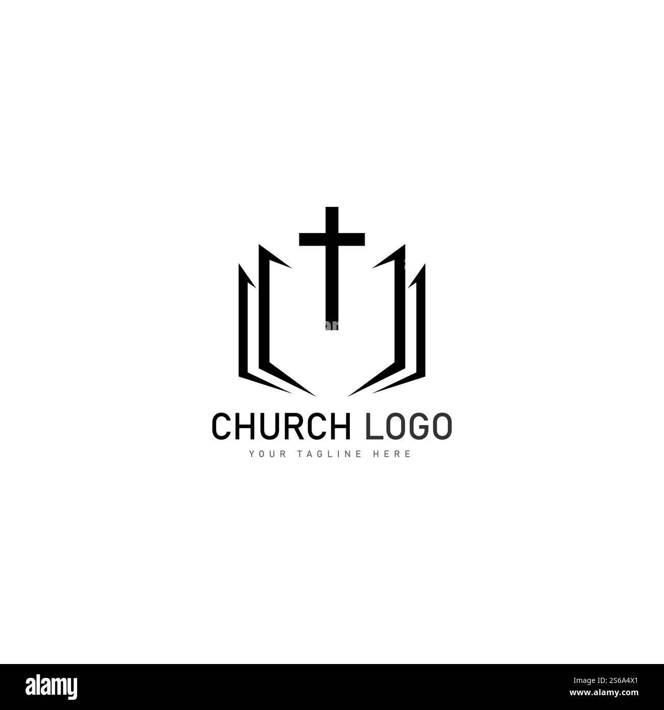 church christian logo vector icon design template. Christian symbols ...