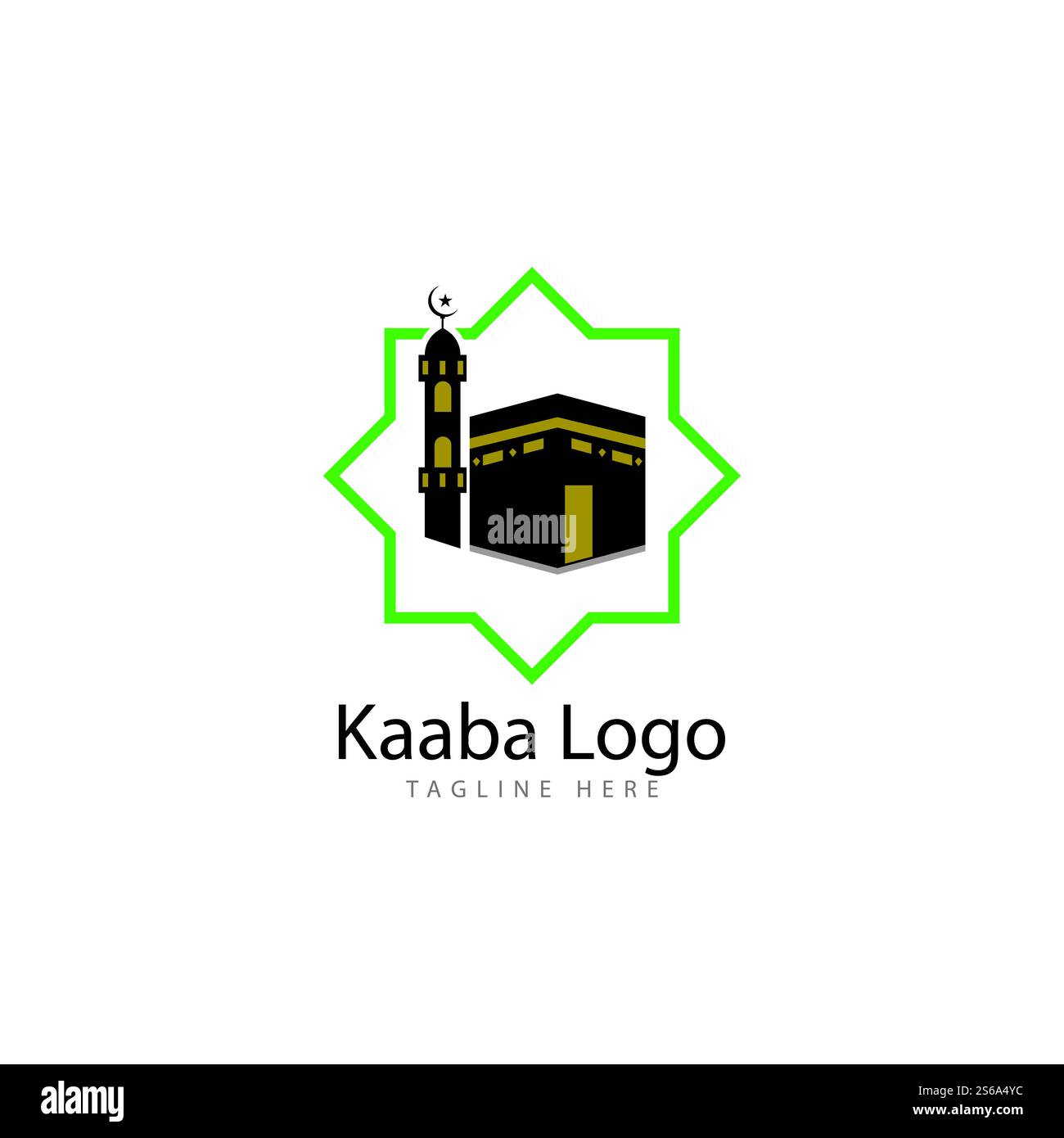 Kaaba mecca symbol logo illustration design template Stock Vector Image ...