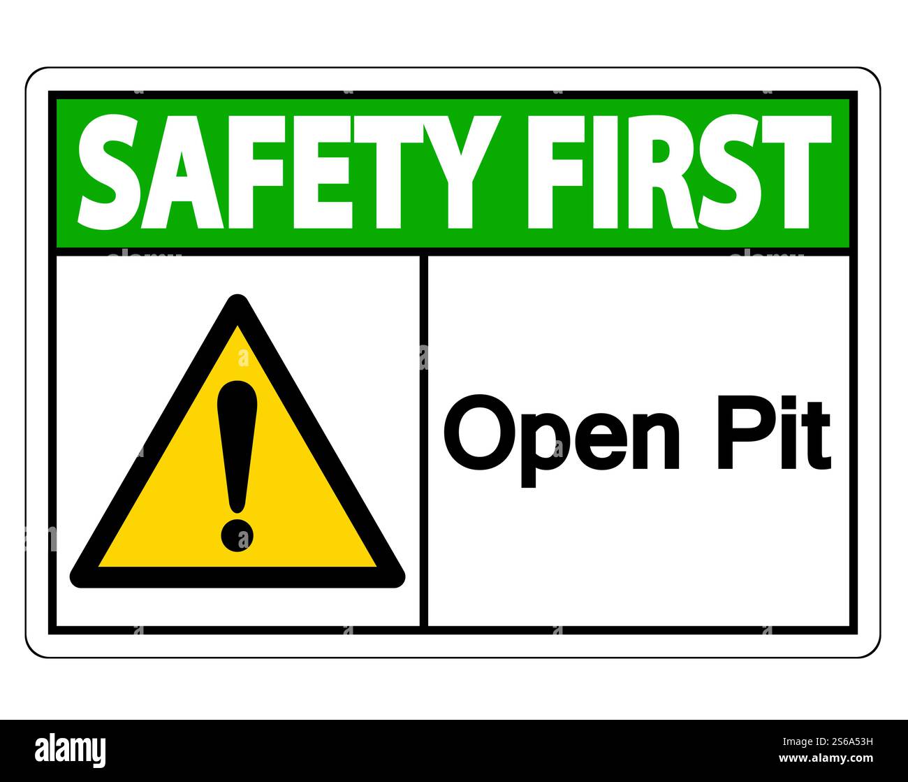 Safety first Open Pit Symbol Sign Isolate On White Background,Vector ...