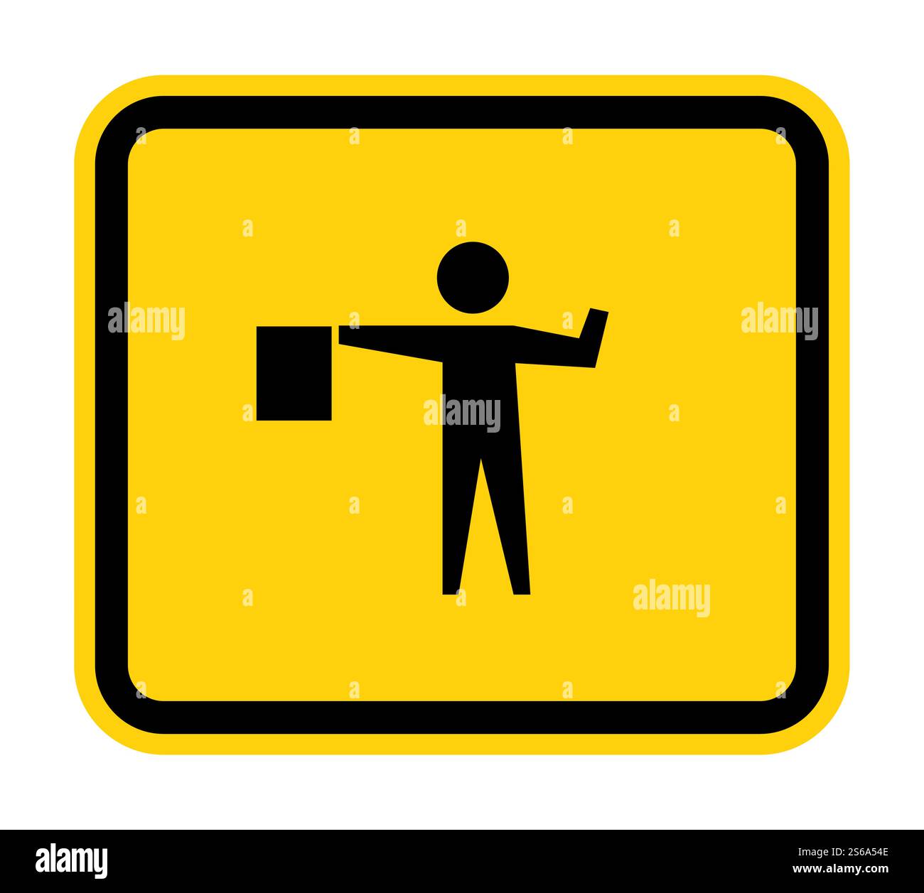 Flagger Ahead Symbol Sign Isolate on White Background,Vector ...