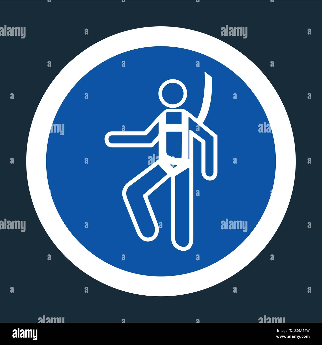 Symbol Wear Safety Harness Sign on black background,Vector illustration ...