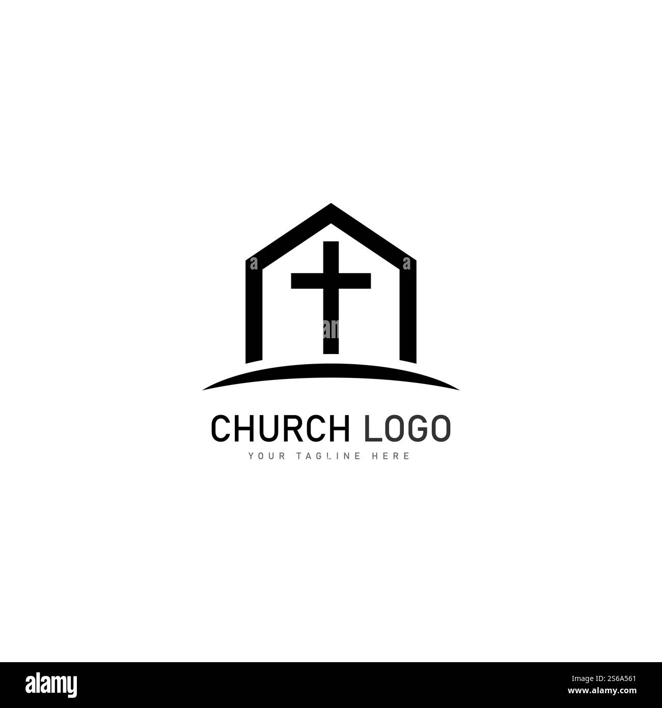 church christian logo vector icon design template. Christian symbols ...