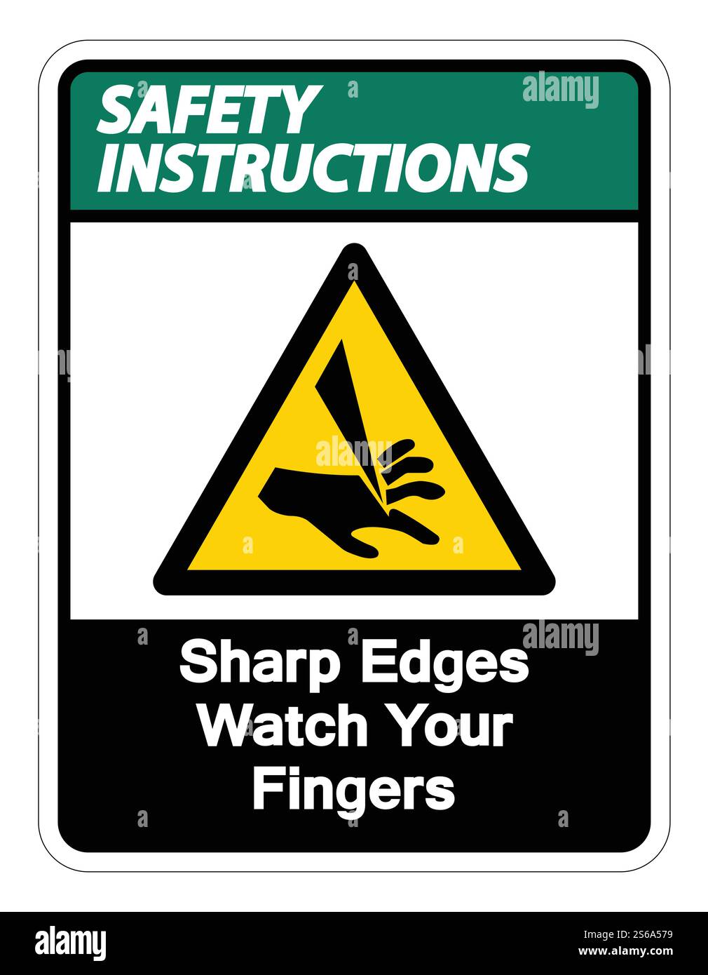 Safety instructions Sharp Edges Watch Your Fingers Symbol Sign Isolate ...